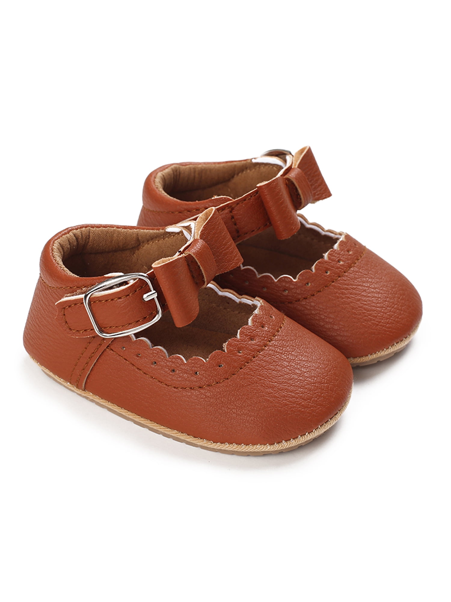 Caitzr Baby Girls Mary Jane Shoes Cute Bow Quilted Princess Flats ...