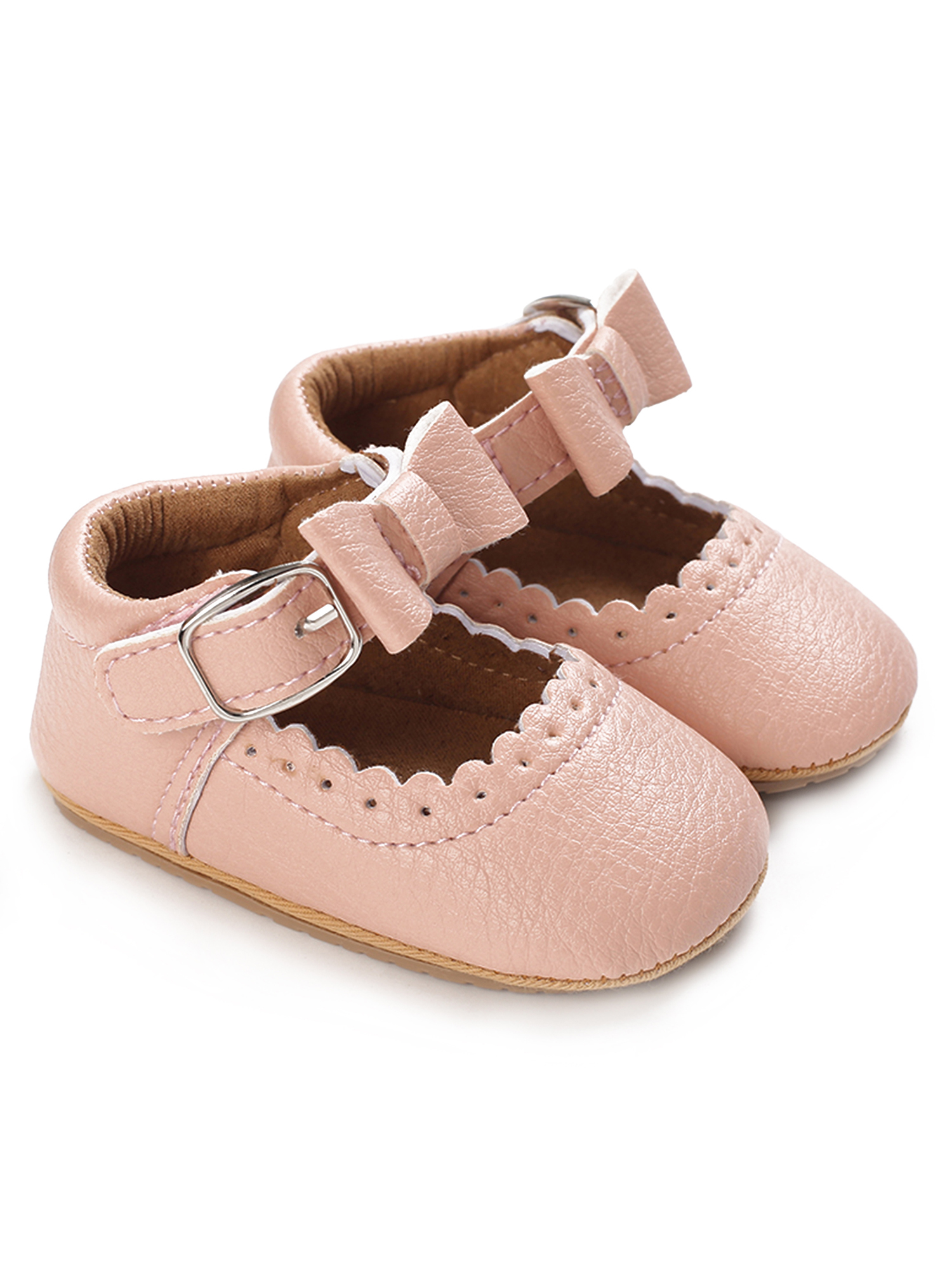 Caitzr Baby Girls Mary Jane Shoes Cute Bow Quilted Princess Flats ...