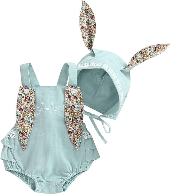 Caitzr Baby and Toddler Girl Easter Outfit Bunny Romper/Dress Tulle ...