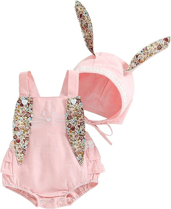 Caitzr Baby and Toddler Girl Easter Outfit Bunny Romper/Dress Tulle ...