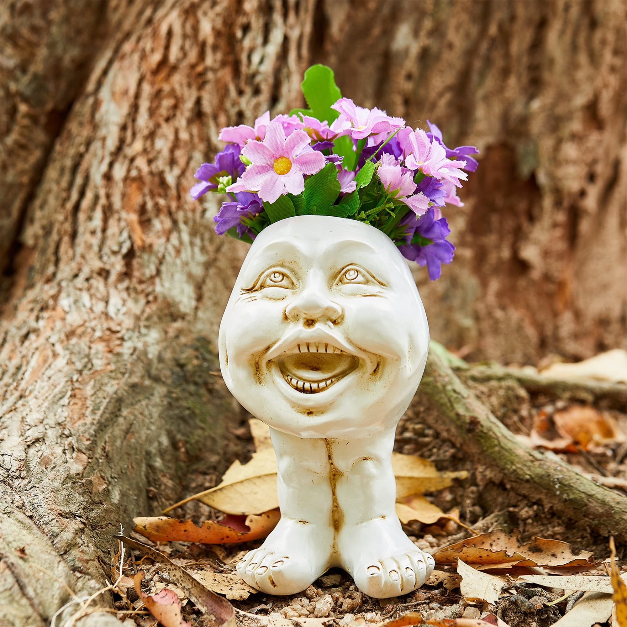 Caitzr Funny Face Head Planter Pots for Indoor Outdoor Plants Flower ...