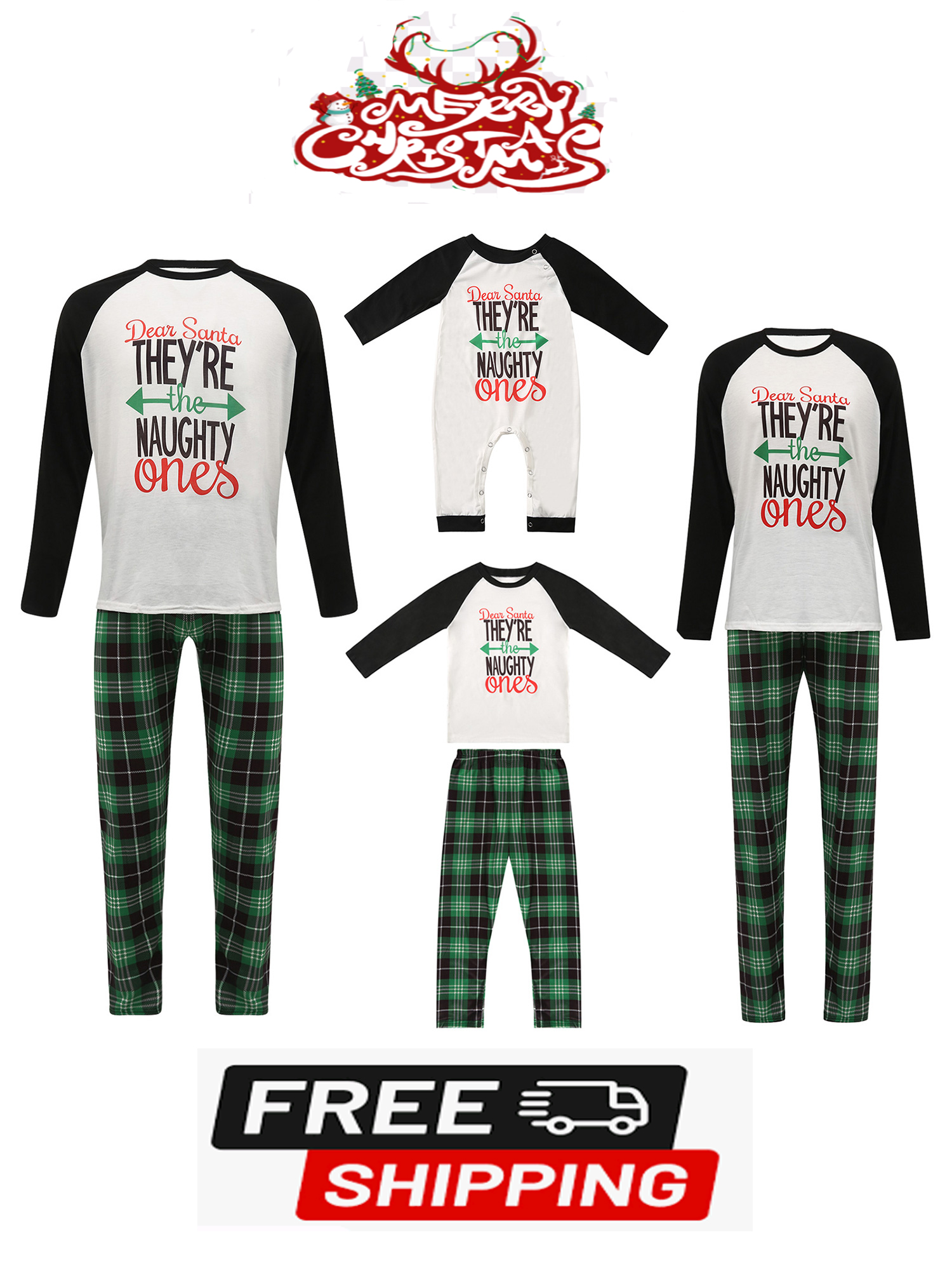 Caitzr Hot Matching Christmas Pajamas For Family Pajamas For Women Set ...