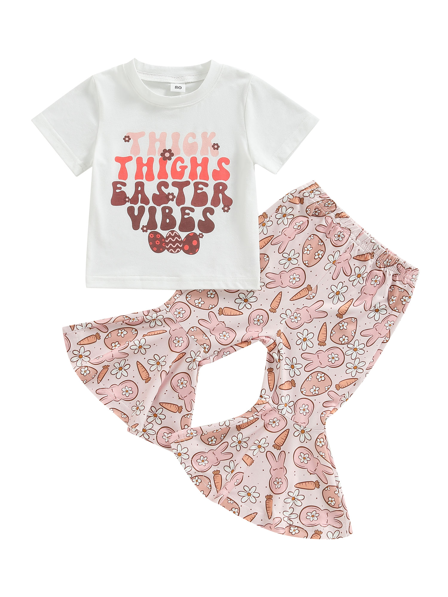 Caitzr Newborn Baby Girl Summer Outfits Short Sleeve Round Neck Letters ...