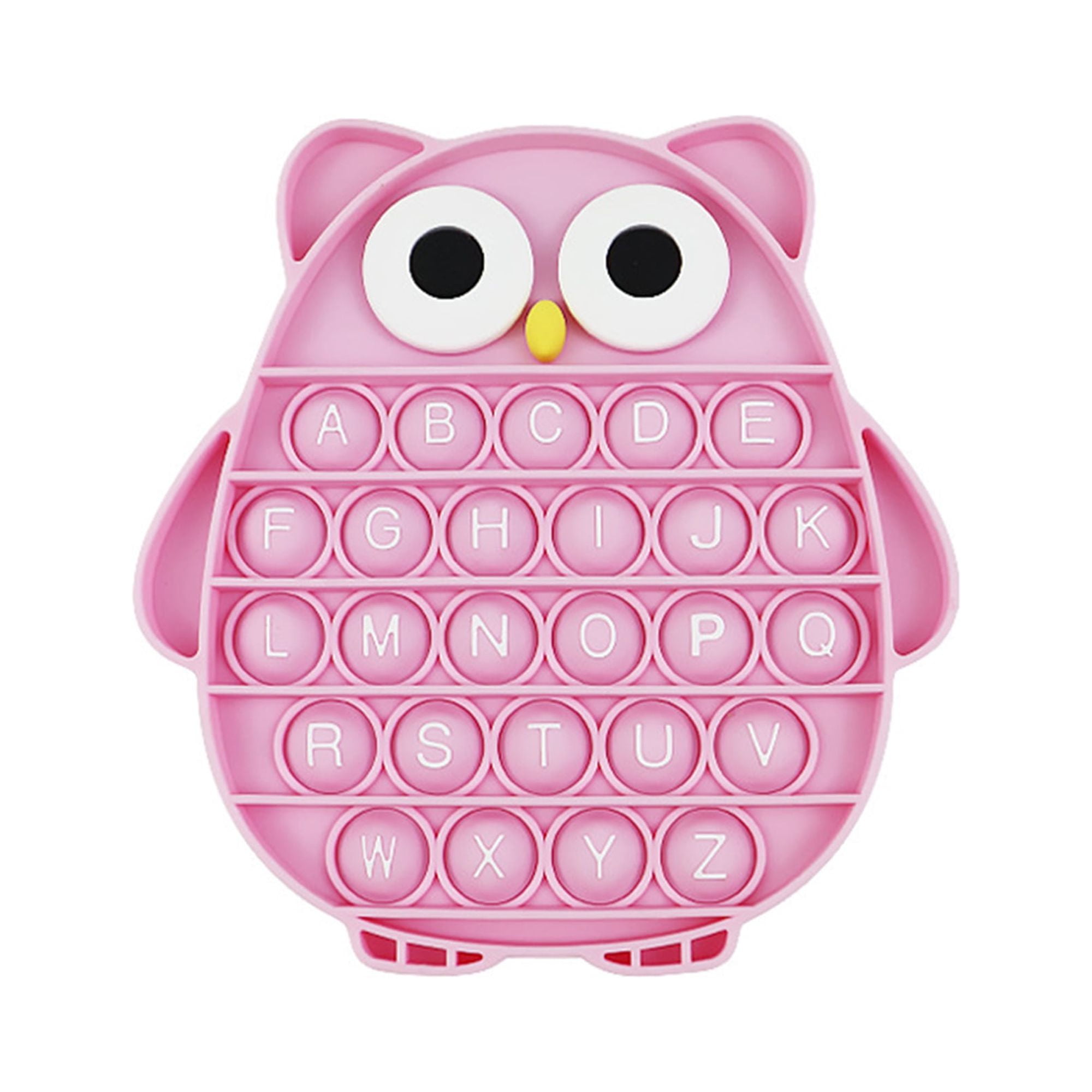 Caitzr Push Pop Bubble Fidget Sensory Toy, Silicone Stress Relief Popping Toy, ABC Alphabet Owl ...