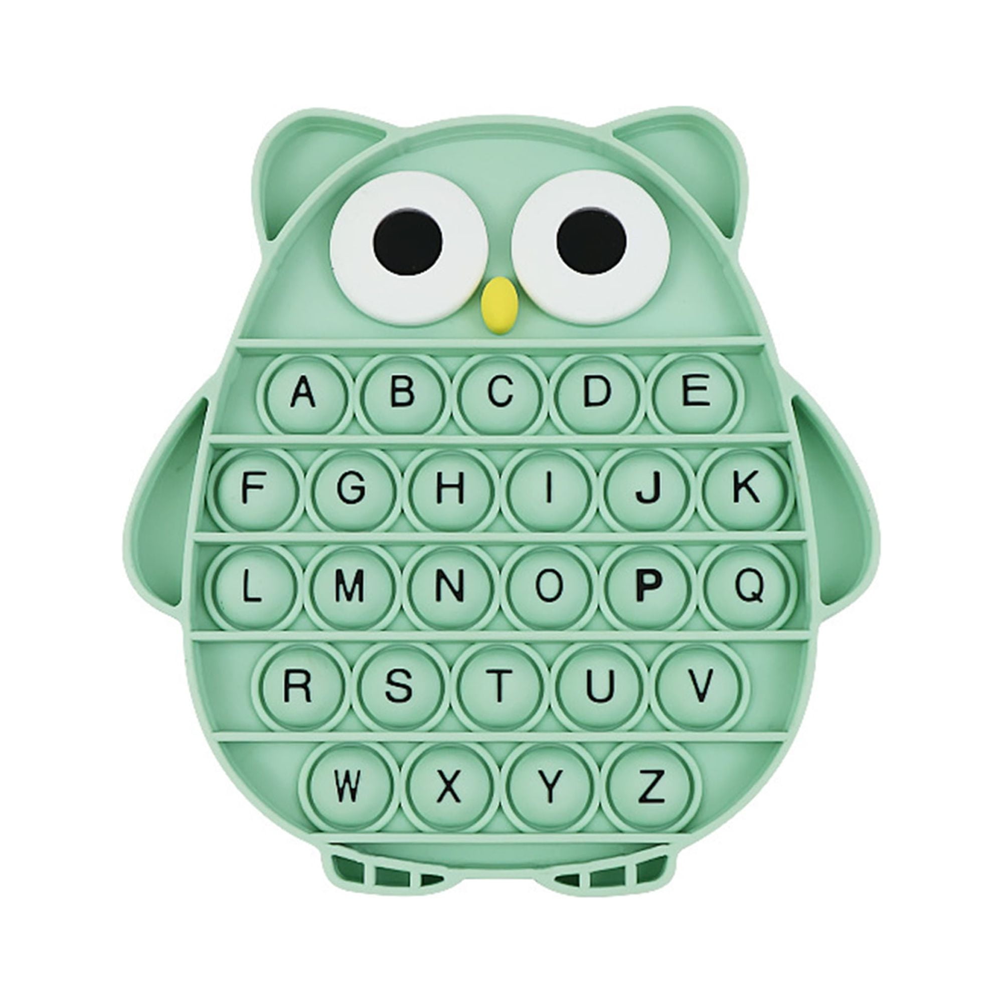 Caitzr Push Pop Bubble Fidget Sensory Toy, Silicone Stress Relief Popping Toy, ABC Alphabet Owl ...