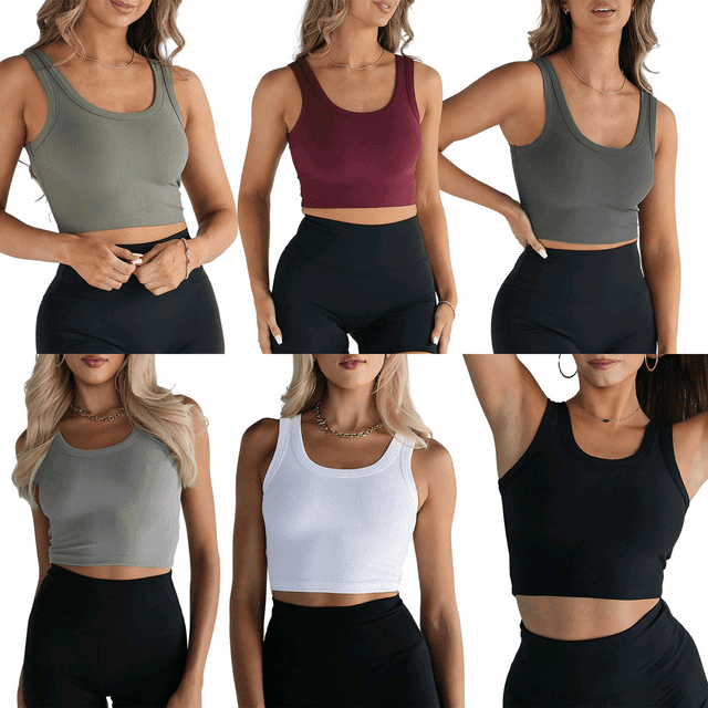 Caitzr Tank Top For Women,Women Casual Basic Sleeveless Crew Neck Y2k ...