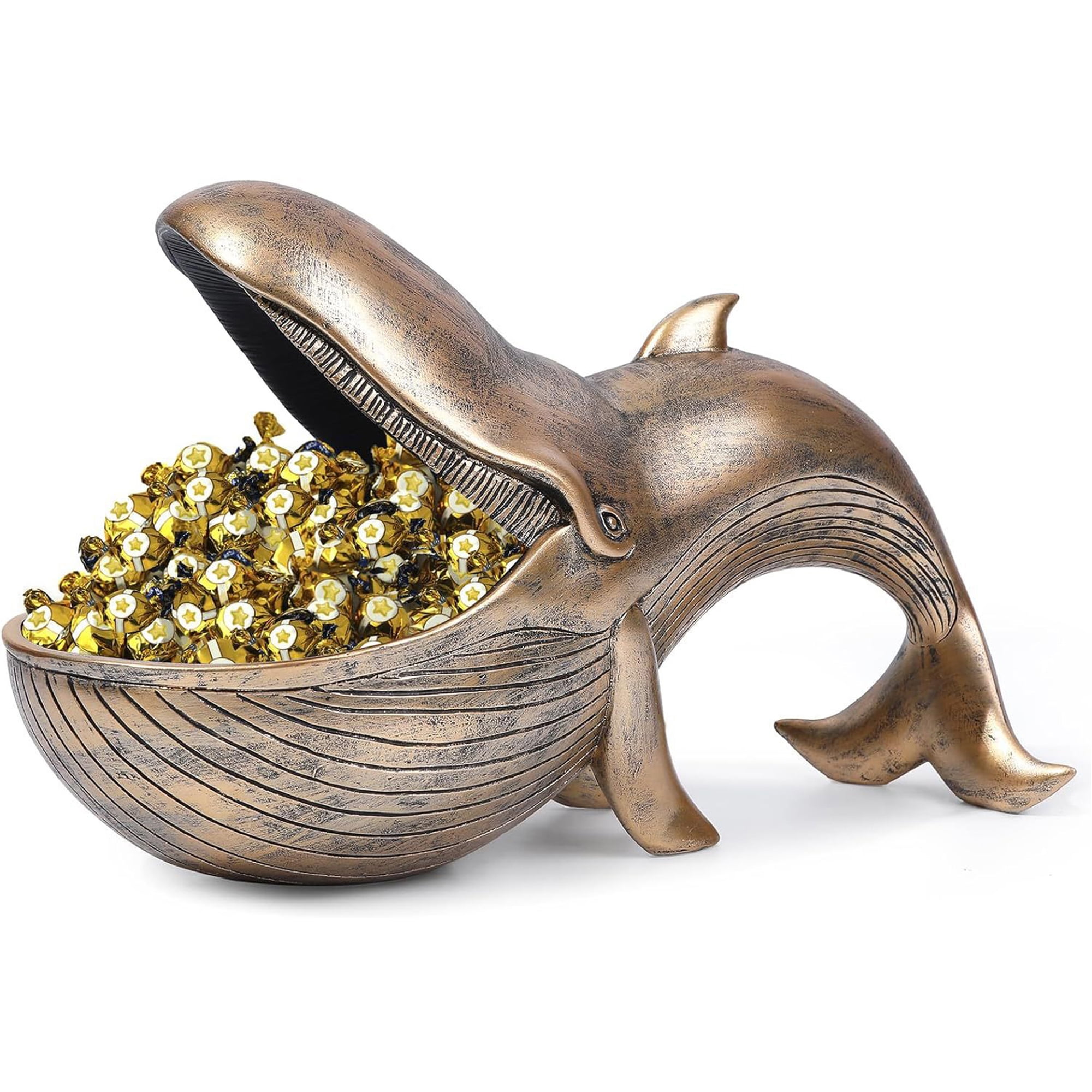 Caitzr Whale Statue, Resin Whale Figurine Fun Candy Dish Home Decor ...