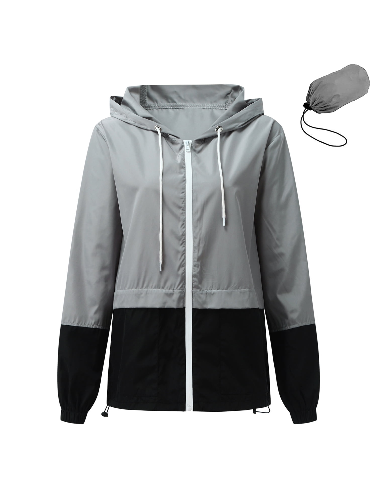 Caitzr Women Plus Size Waterproof Rain Jacket Raincoat Packable Outdoor ...