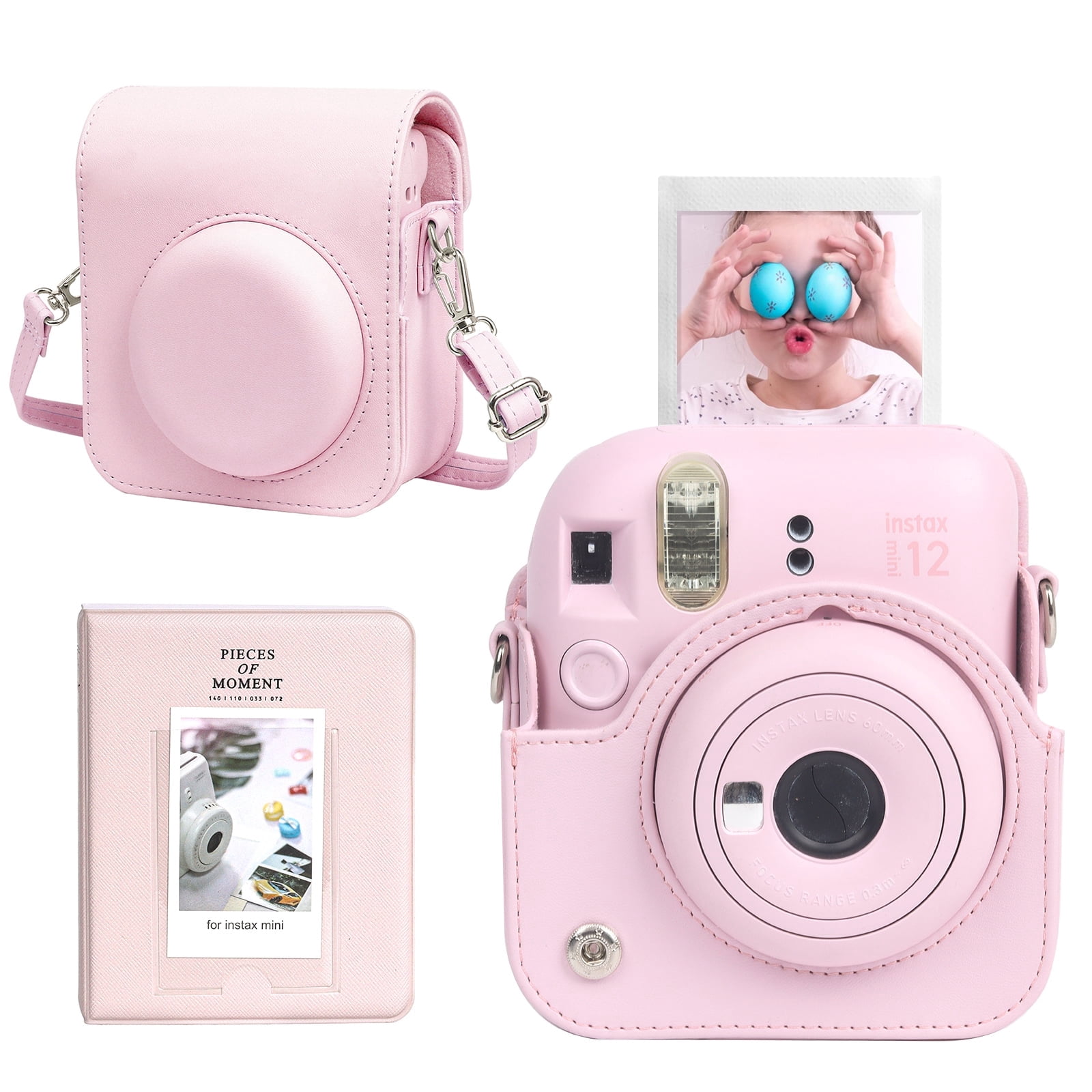 Caiyoule Mini 12 Case for Fuji Instax PU Leather Carrying Bag with 64 ...