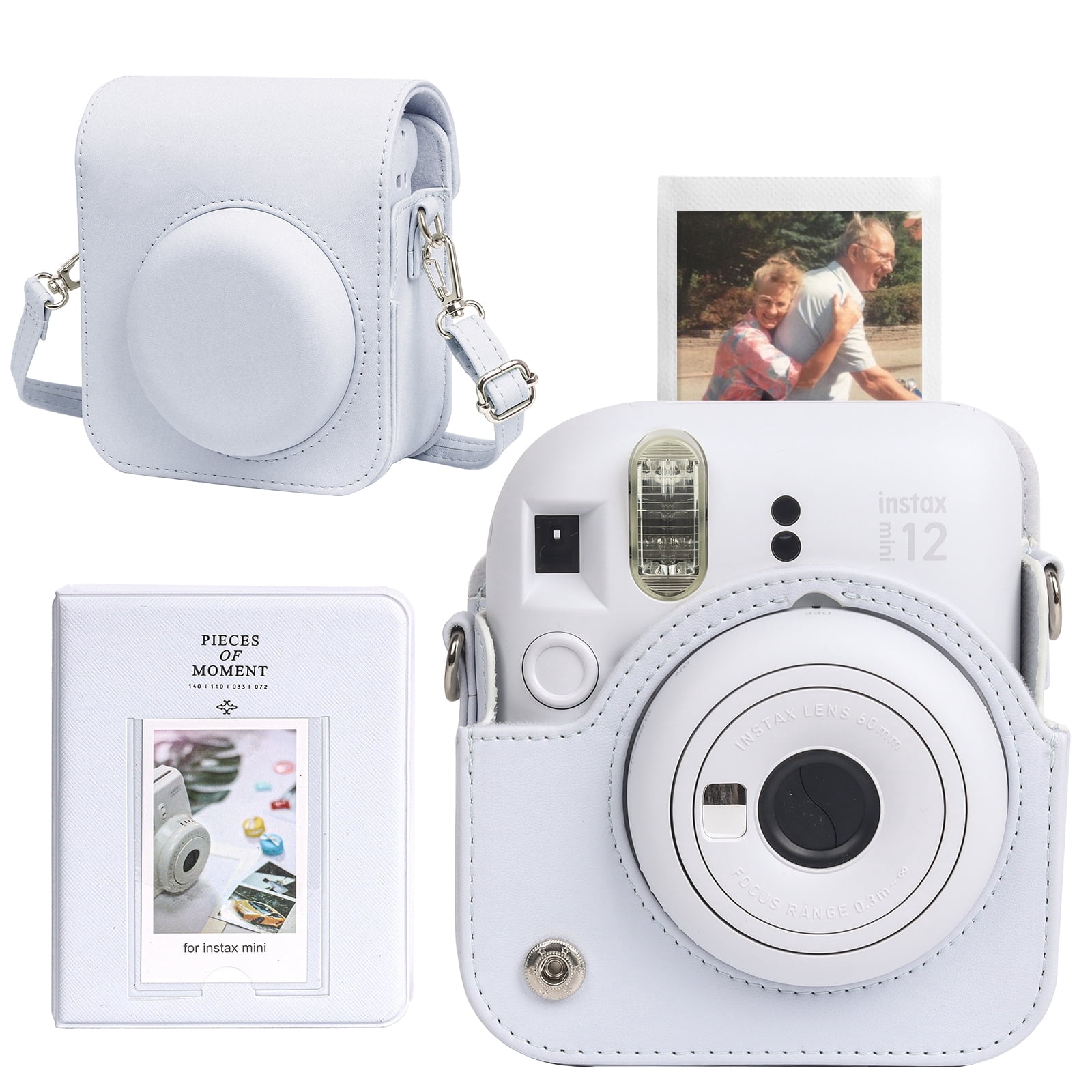 Caiyoule Mini 12 Case for Fuji Instax PU Leather Carrying Bag with 64 ...
