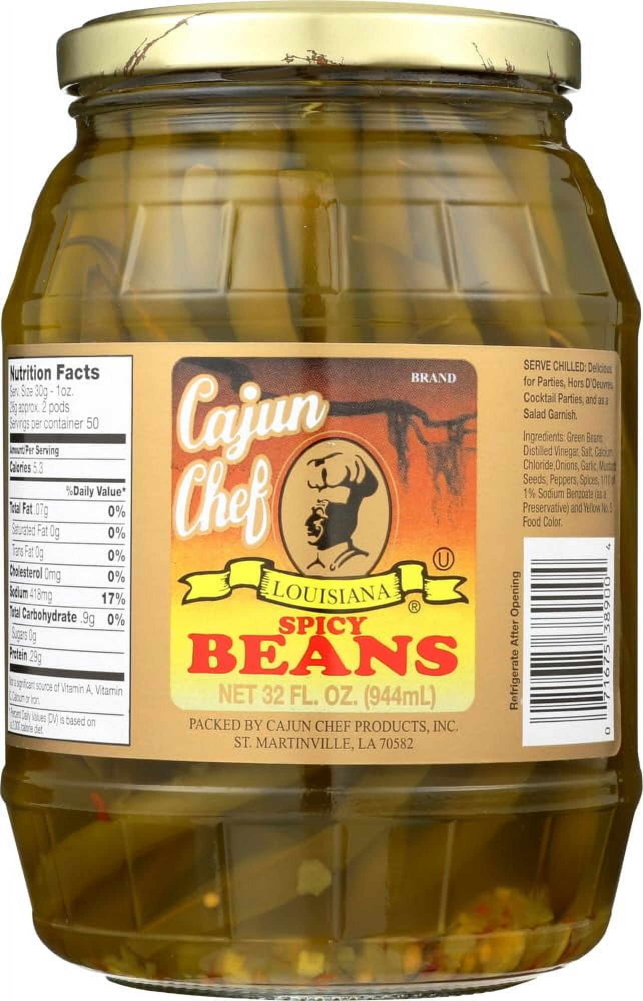 Cajun Chef Louisiana Spicy Green Beans - 32 oz (Pack of 2) - Bold Cajun ...