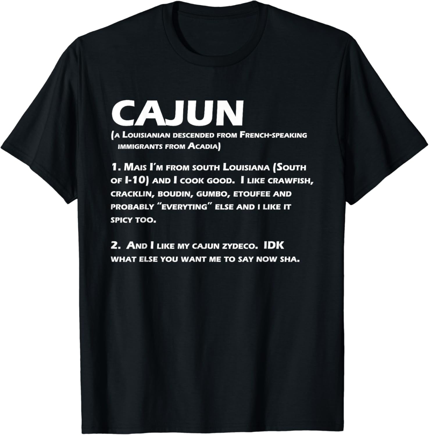 Cajun Definition Funny Louisiana Creole T-Shirt - Walmart.com