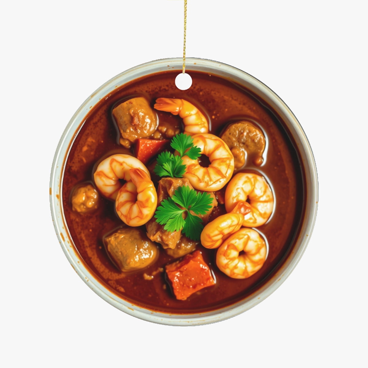 Cajun Gumbo Soup with Shrimp, Sausages Cuisine Food Themed Double Sided ...