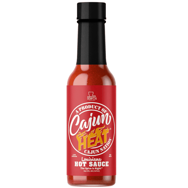 Cajun Nation Cajun Heat Low Sodium Louisiana Hot Sauce with No MSG, 5 ...