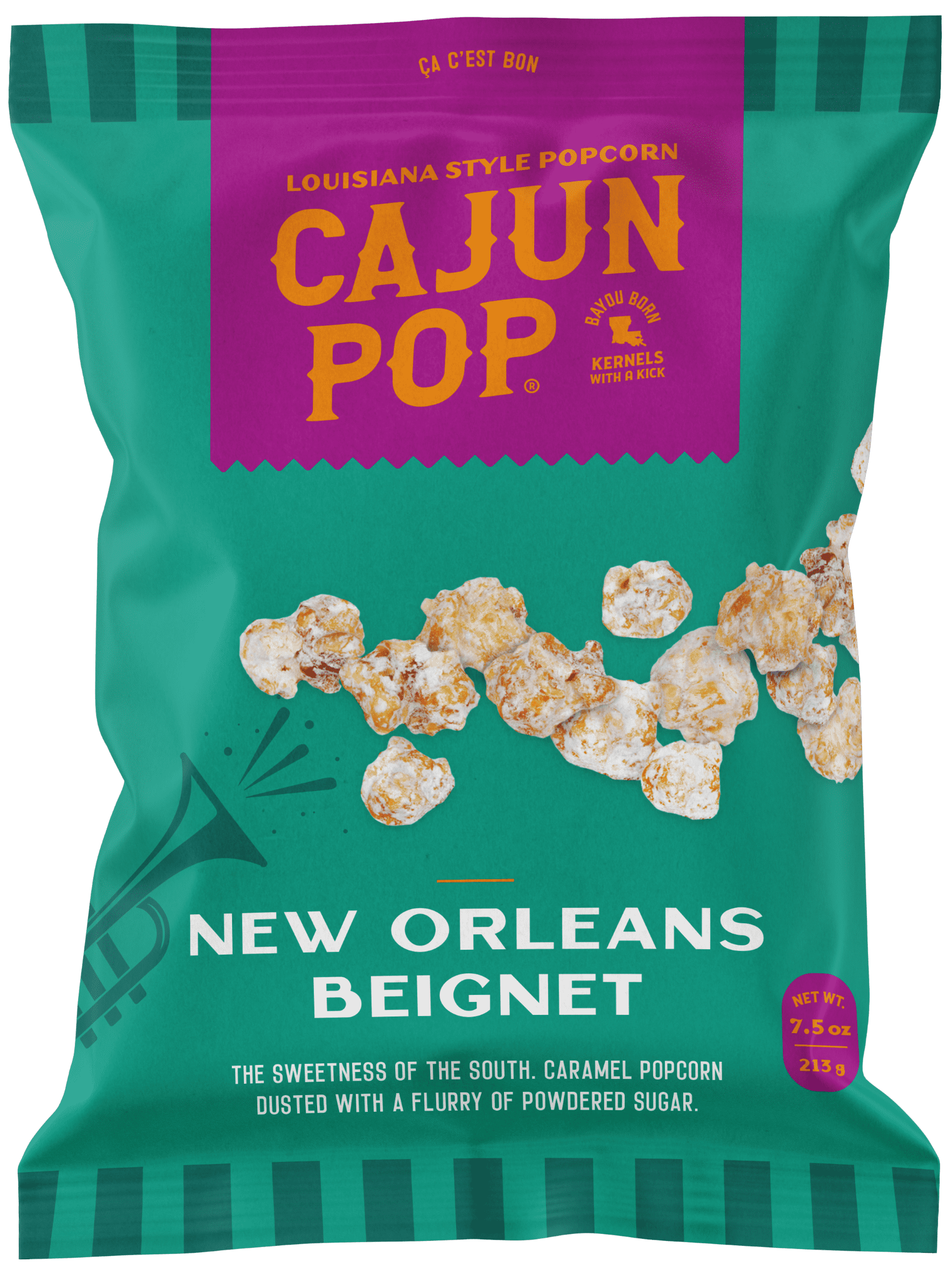 Cajun Pop, New Orleans Beignet Popcorn, Sweet Glaze, Powdered Sugar ...