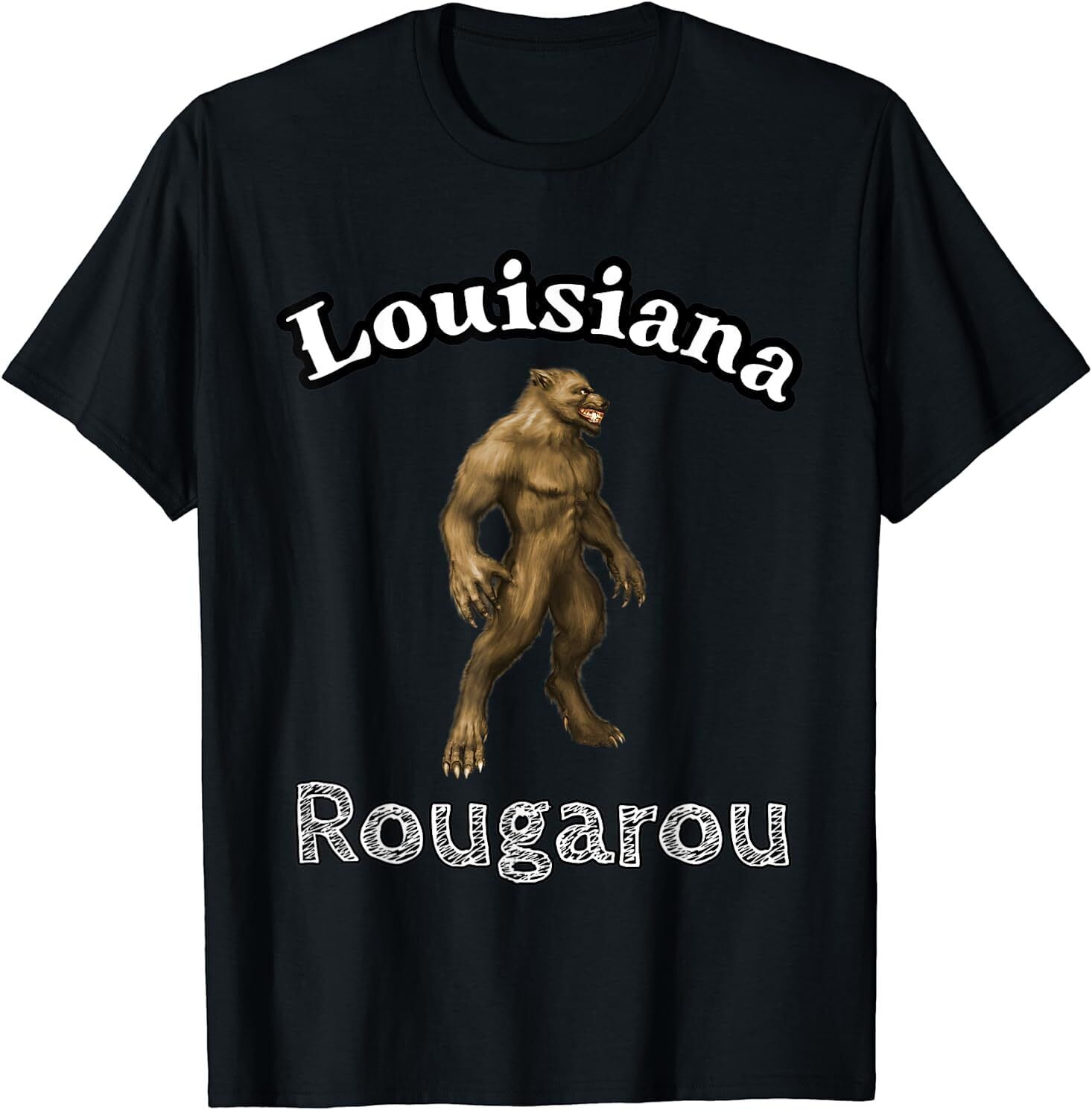 Cajun culture folklore Louisiana Rougarou werewolf gift T-Shirt Size S ...