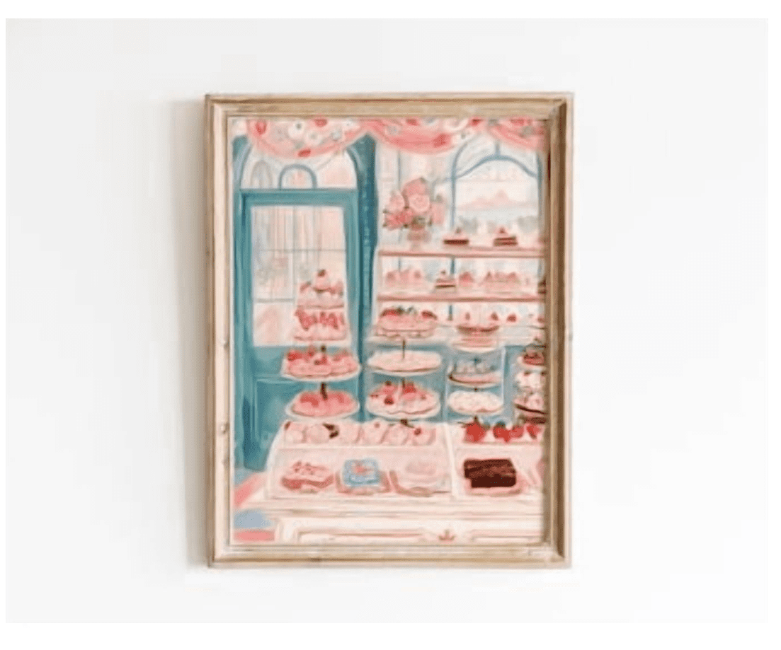 Cake Bakery Cafe Poster Pink Kitchen Decor Trendy Cafe Poster Danish ...