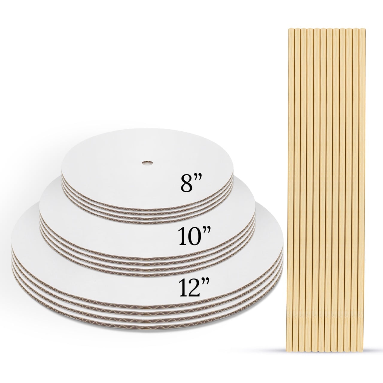 FromJenn,WithLove 24 Pcs Cake Board Kit - 8, 10, 12 inch Cardboard Cake ...