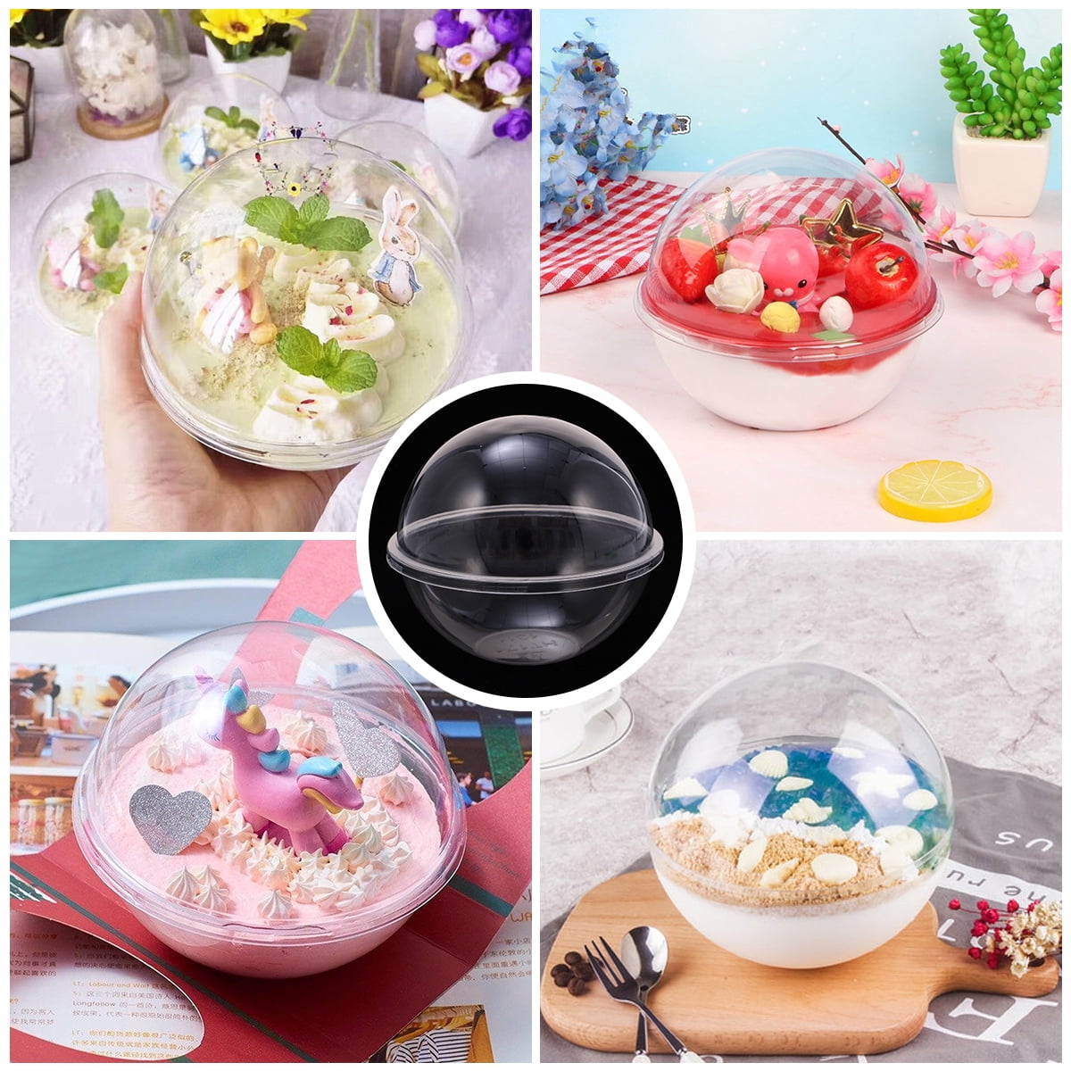 Amosfun Cake Carrier With Handle Portable Design Plastic 10Pcs ...
