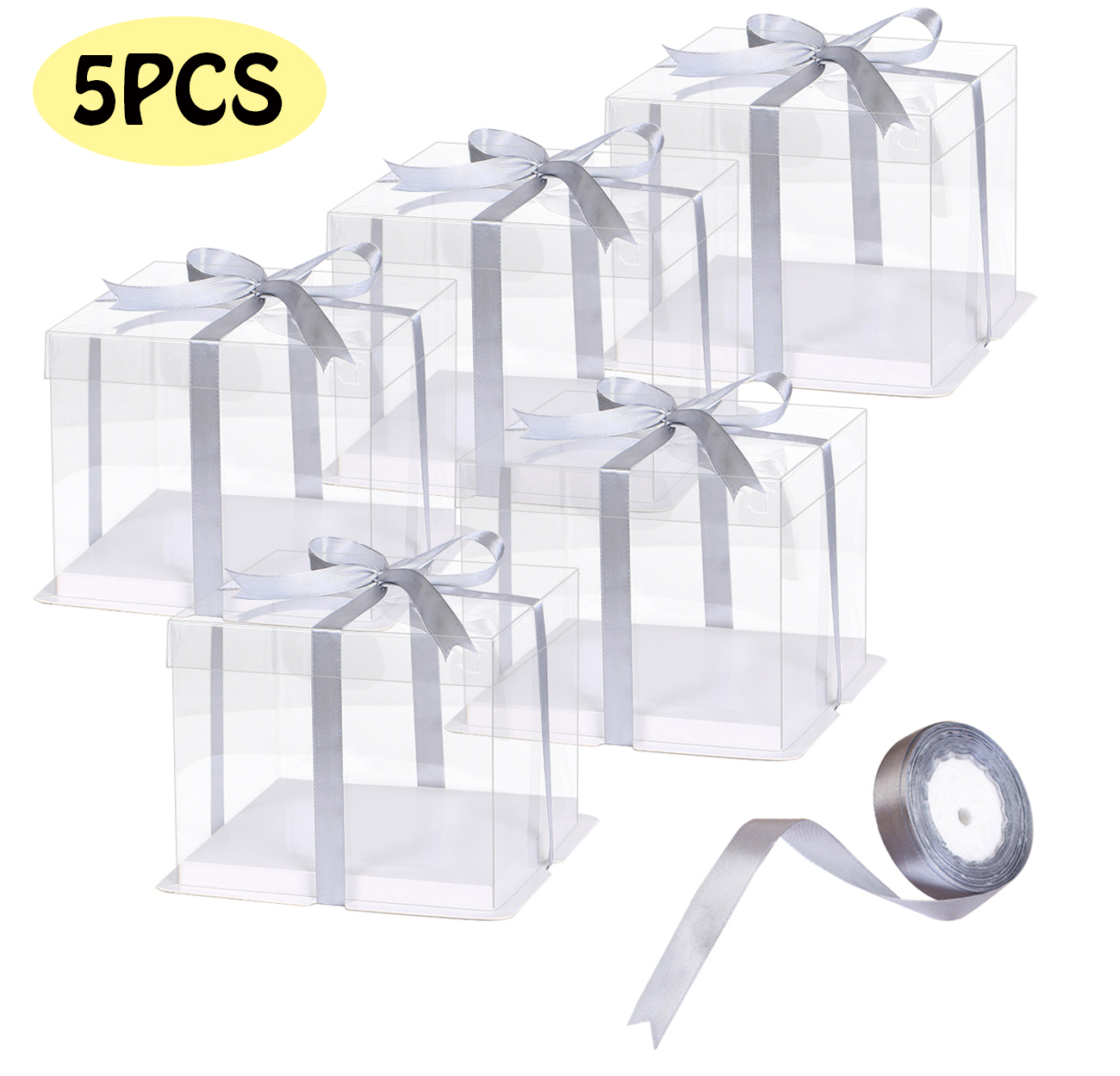 TINANA Cake Box with Window 24 PCS, 10x10x5 Inches White Bakery Boxes ...