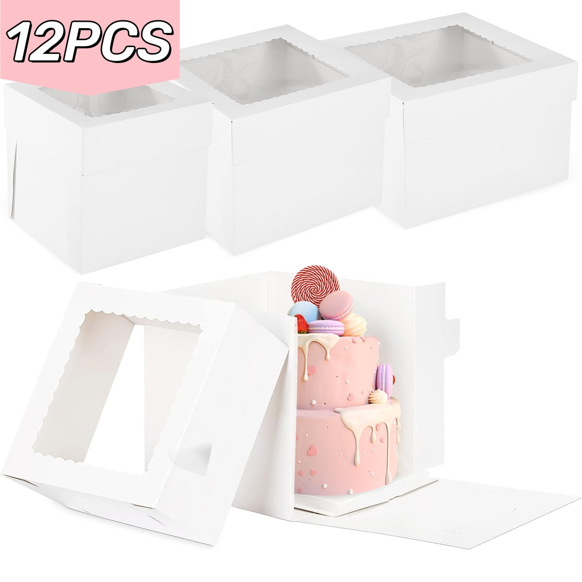 Cake Box with Window Cake Container with Lid Tall Bakery Boxes Cake ...