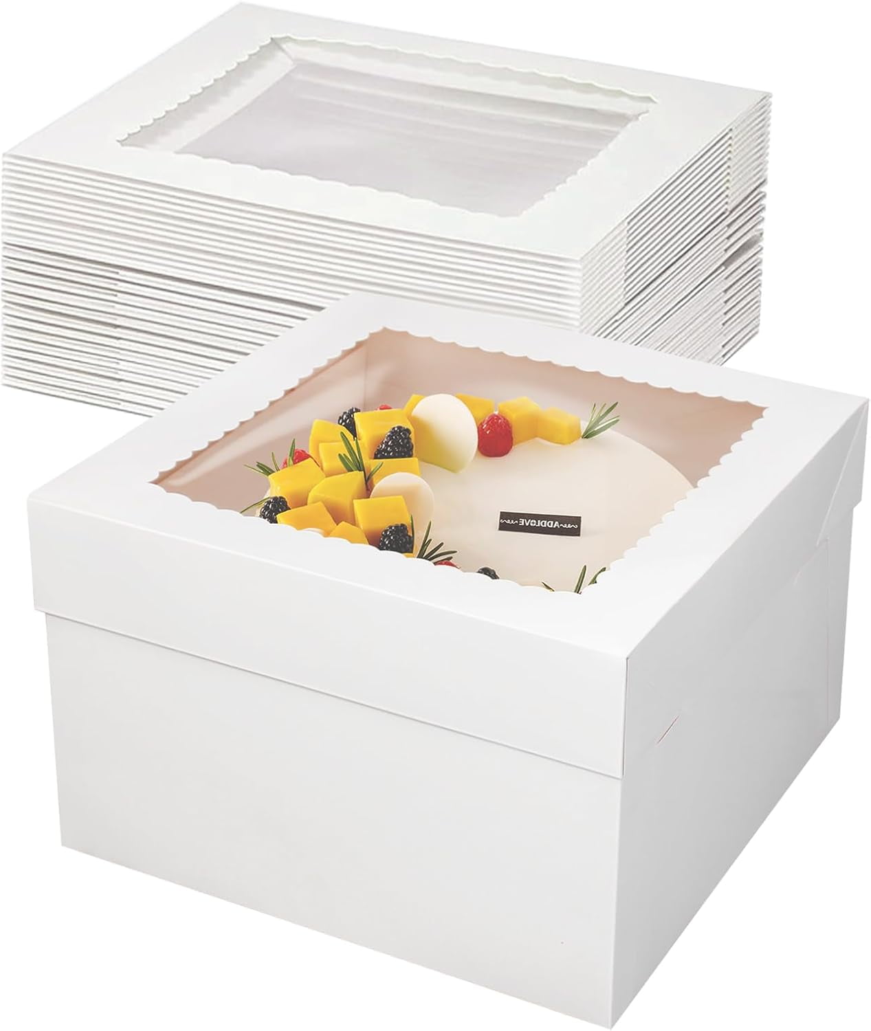 Cake Boxes,12x12x8 Inches 10pc White Bakery Boxes Cake Boxes with ...