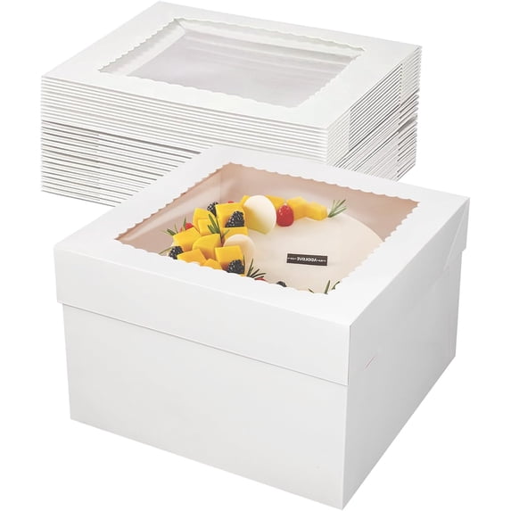 Cake Boxes,12x12x8 Inches 10pc White Bakery Boxes Cake Boxes with ...