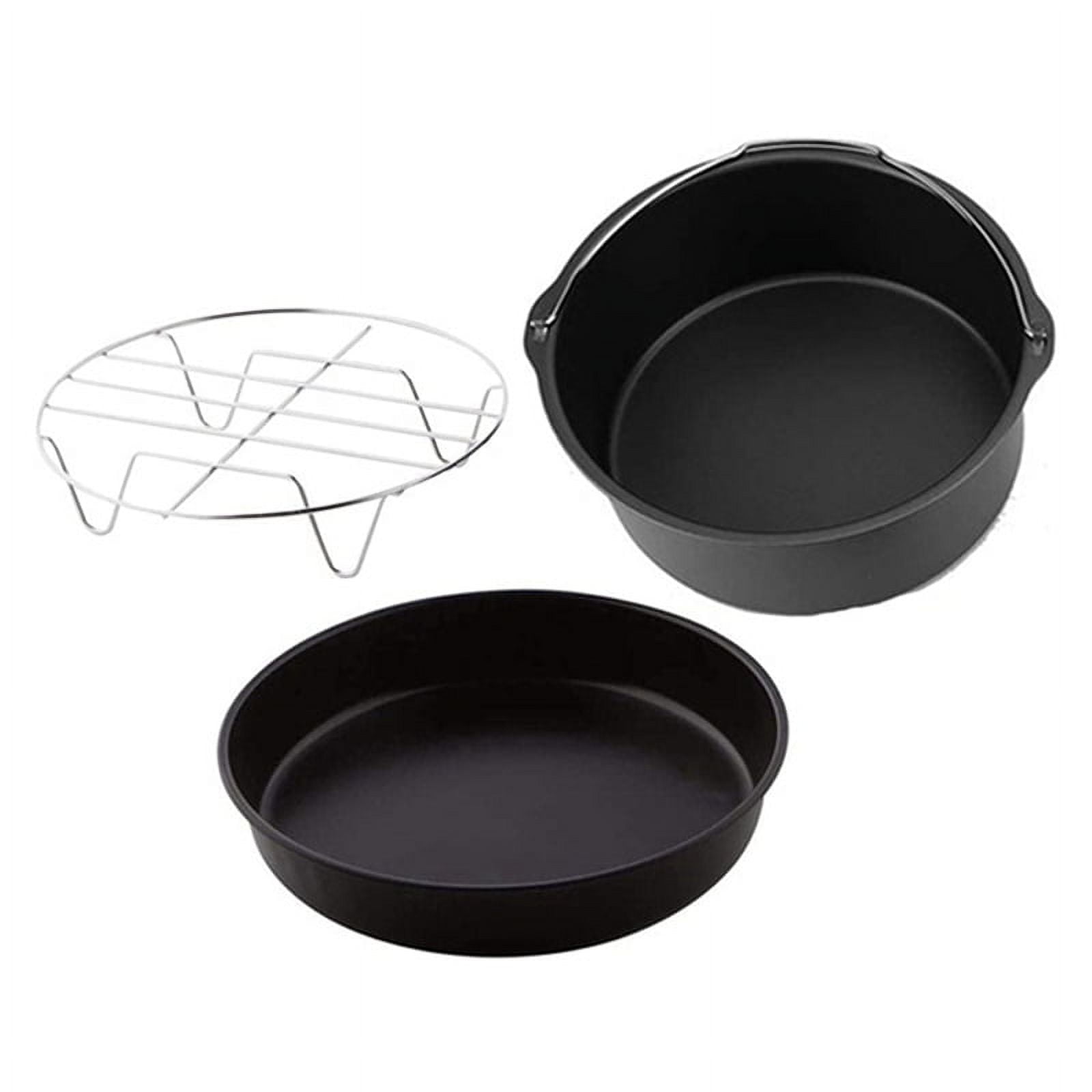 Cake Cans, Pizza Pan, 3Pcs/Set Steel Round Air Fryer Oven Slow Cooker ...