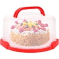 Cake Carrier with Collapsible Handle - Plastic Red Cake Container and ...