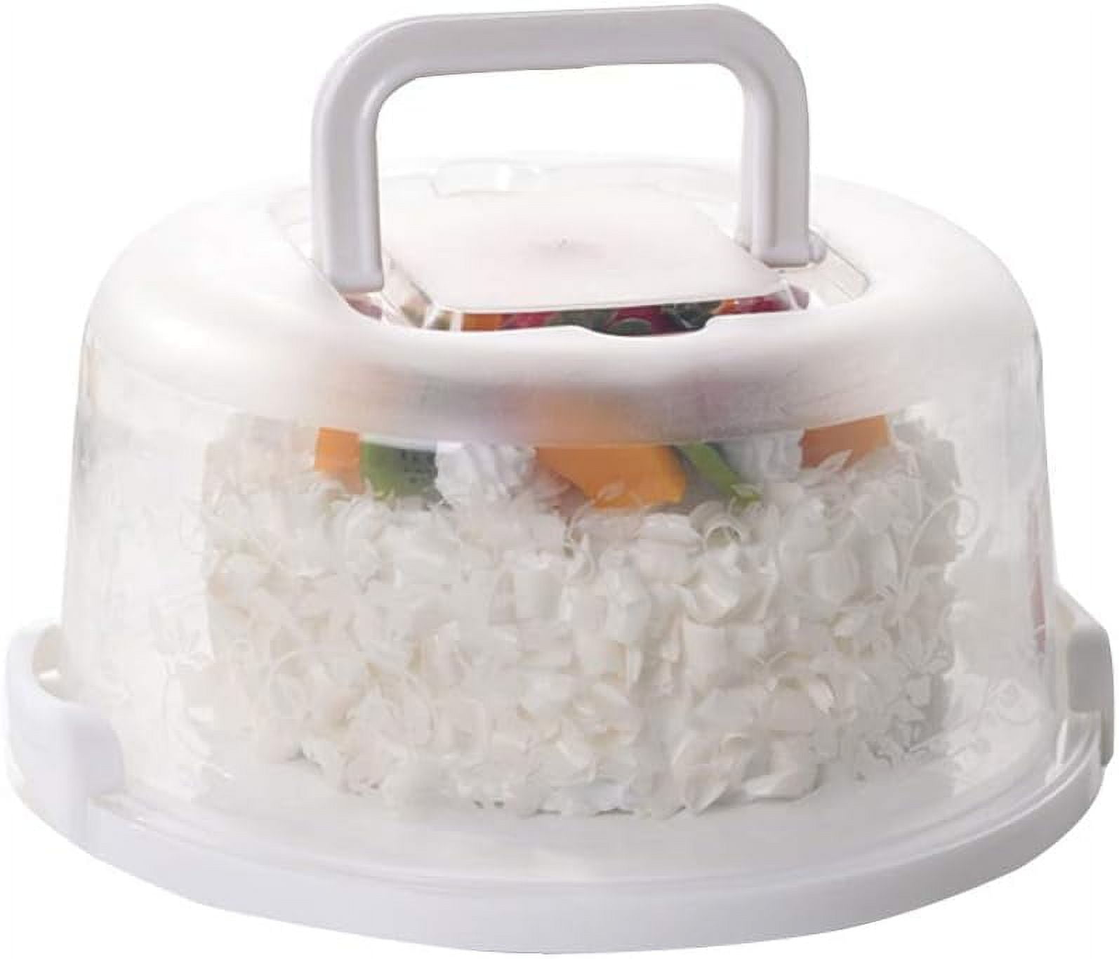 Cake Carrier, Cake Keeper with Cover, Plastic Round Cake Carrier Holder ...