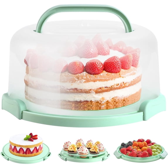 Cake Carrier with Lid and Handle, BPA-Free Cake Container, 10 Inch Cake ...