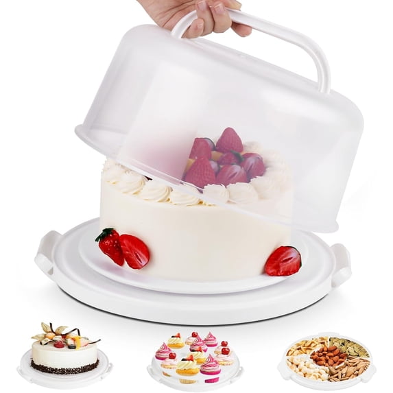 Cake Carrier with Lid and Handle, BPA-Free Cake Container, Cake Stand ...