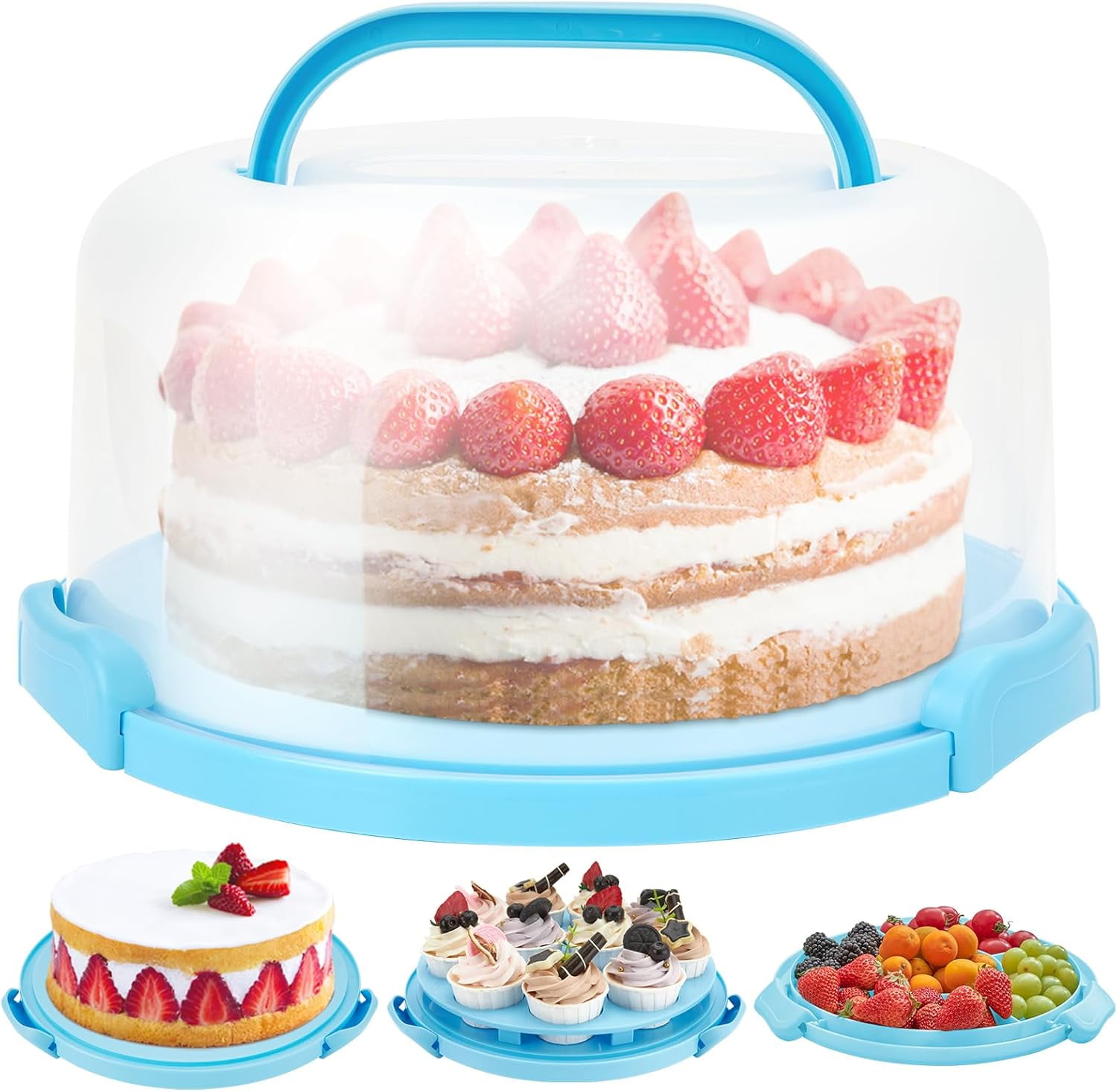 Cake Carrier with Lid and Handle, BPA-Free Cake Containers Cake Holder ...