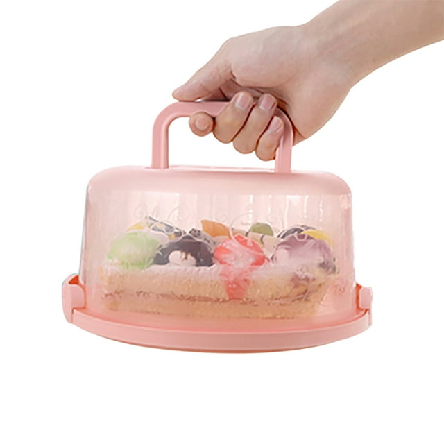 Cake Carrier Storage Container With Lid and Handle, Round Cupcake ...