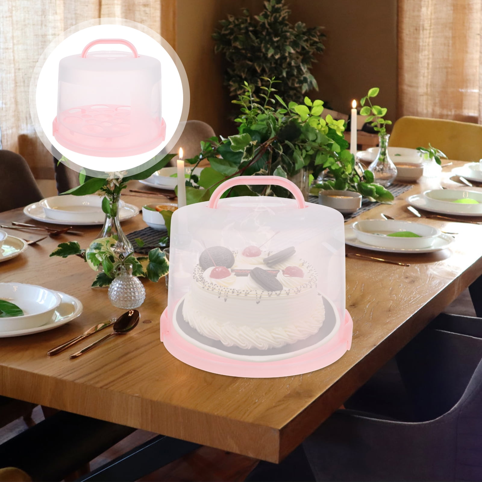 Cake Carrier with Handle Reusable Cupcake Carrier Portable Cake Box ...