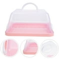 Pink Portable Cake Carrier with Lid for Storage Safe Plastic 6.5 Inches ...