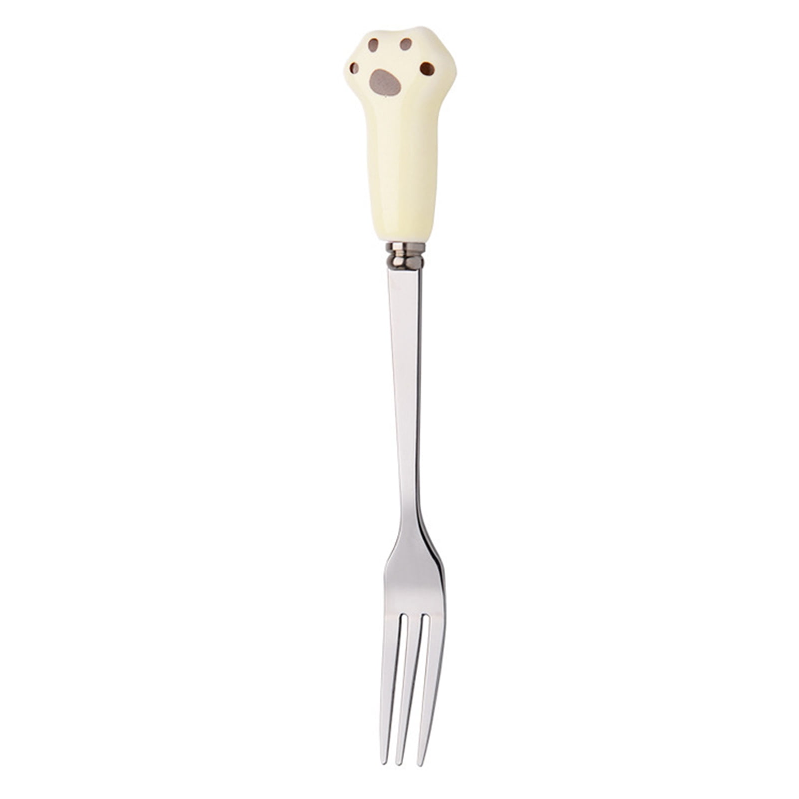 Cake Cartoon Cat Claw Fork Novelty Smooth Edges Ceramic Handle Fork for ...