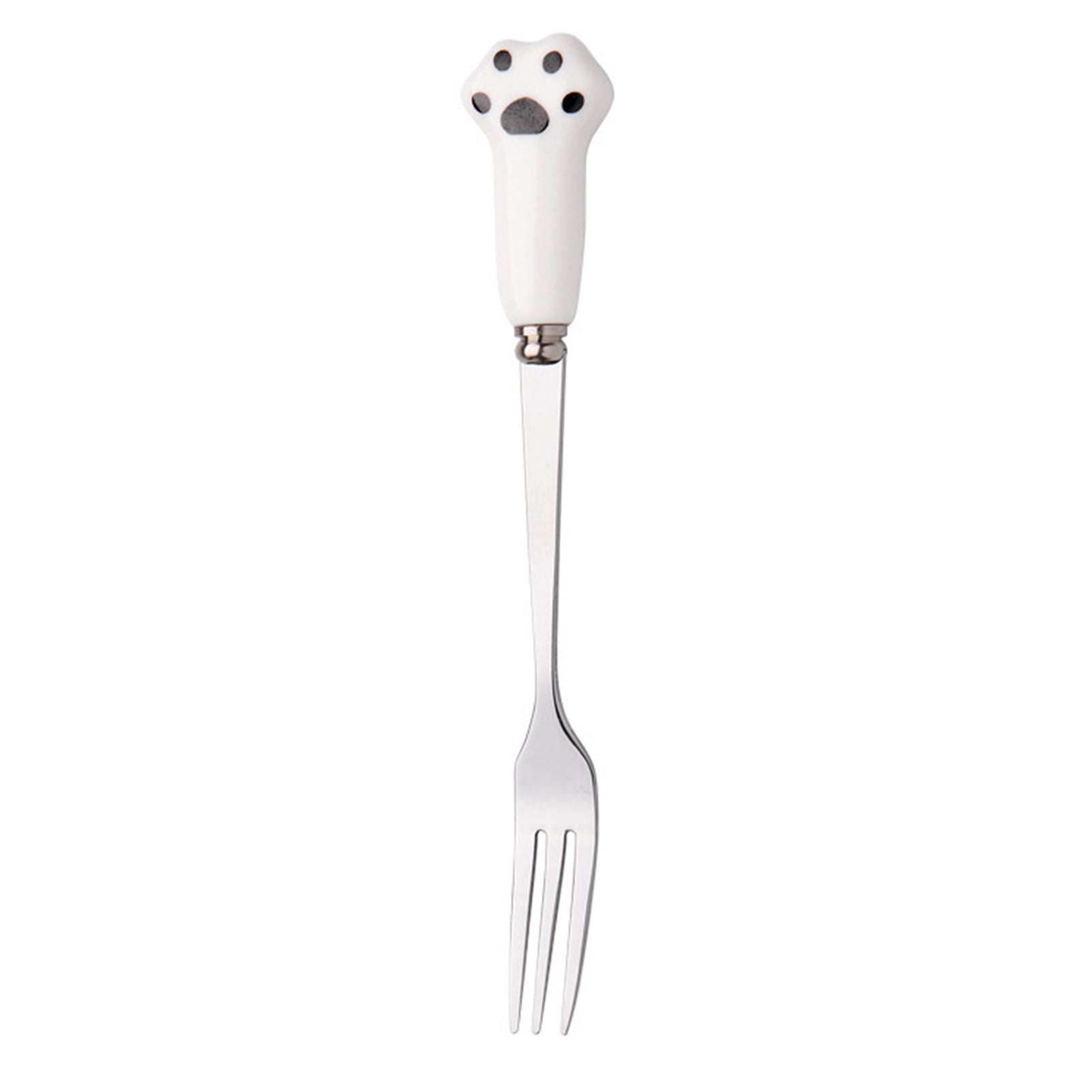 Cake Cartoon Cat Claw Fork Novelty Smooth Edges Ceramic Handle Fork for ...