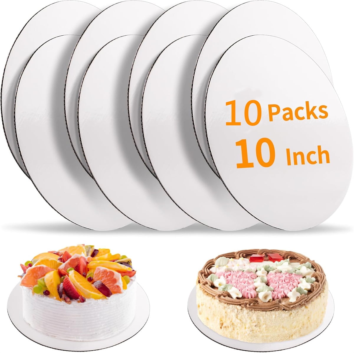 Cake Circles Boards, GIXUSIL 10 inch Food-Graded Corrugated Cardboard ...