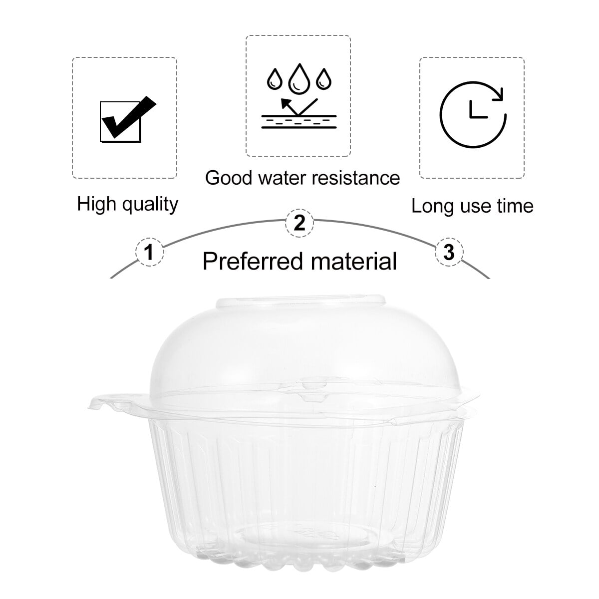 Cake Containers with Lids Transparent Boxes Cupcake Stand Disposable ...