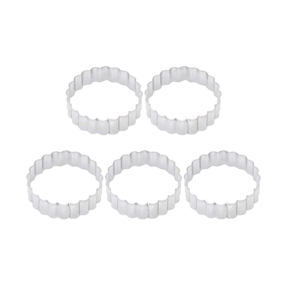Cake Cookie Cutter Mini Mold Oval Tart Ring Pastry Small 5 Pcs Toothed ...