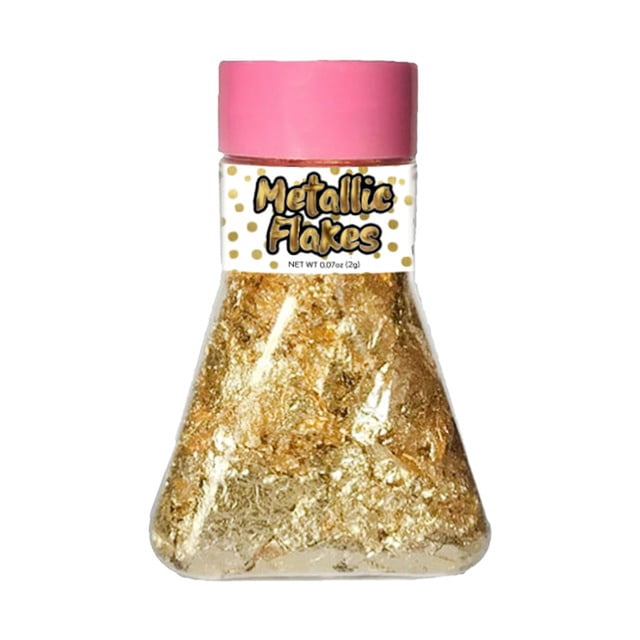 Cake Craft Gold Leaf Flakes, Creative Cake Decoration, 0.65 oz. Jar for ...