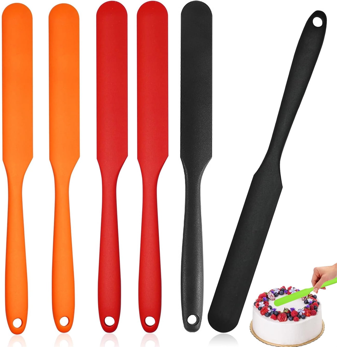 Cake Cream Spatulas,6 Pcs 9.5 in Silicone Jar Spatula,Heat Resistant ...