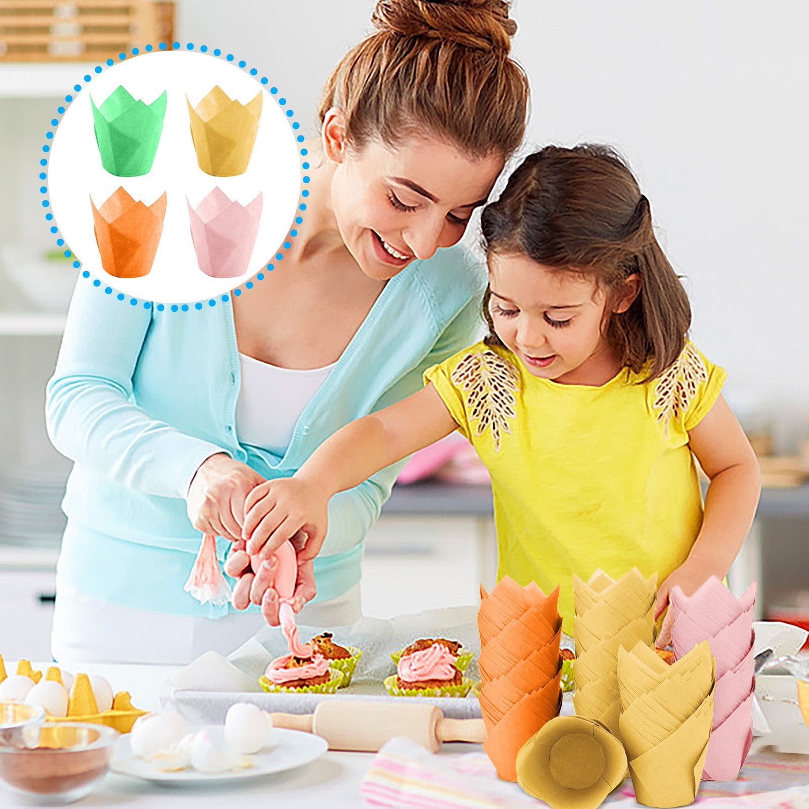 Cake, Cupcake Baking Cake Cup Box Paper Wrappe Case Liners Cup Tuli ...