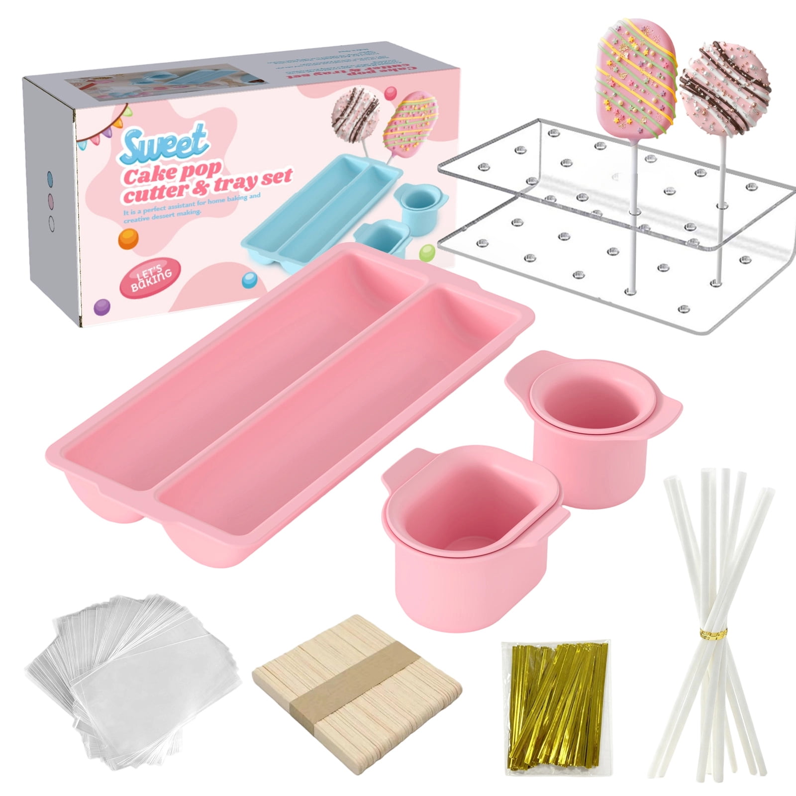 Cake Cutter and Pusher with Tray Baking Tool Multi Functional Round ...