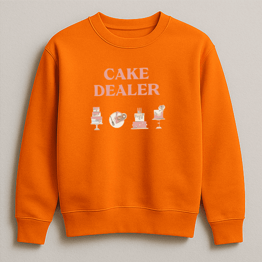 Cake Dealer Graphic Funny Baking Lover Casual Outfit Print Sweatshirt ...