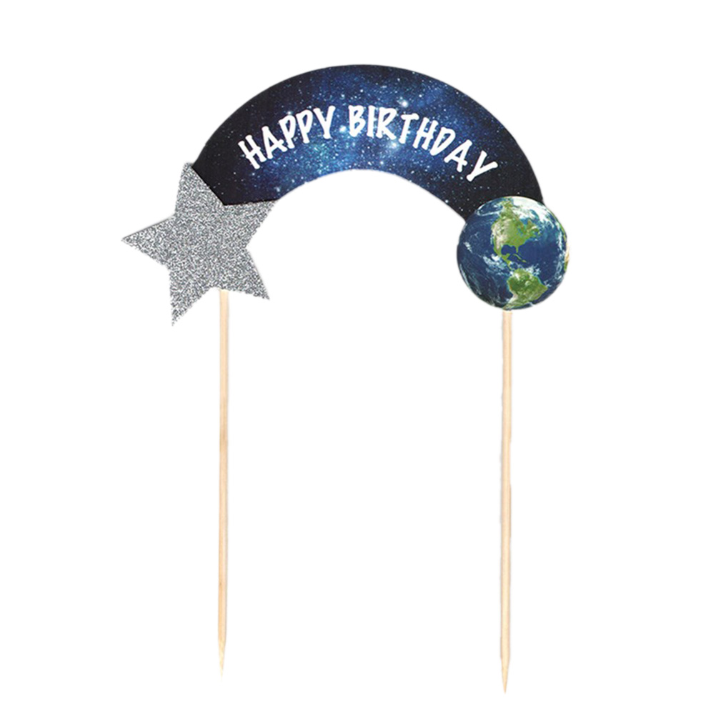 Cake Decor Birthday Topper Party Star Earth Kids Festival Supplies ...