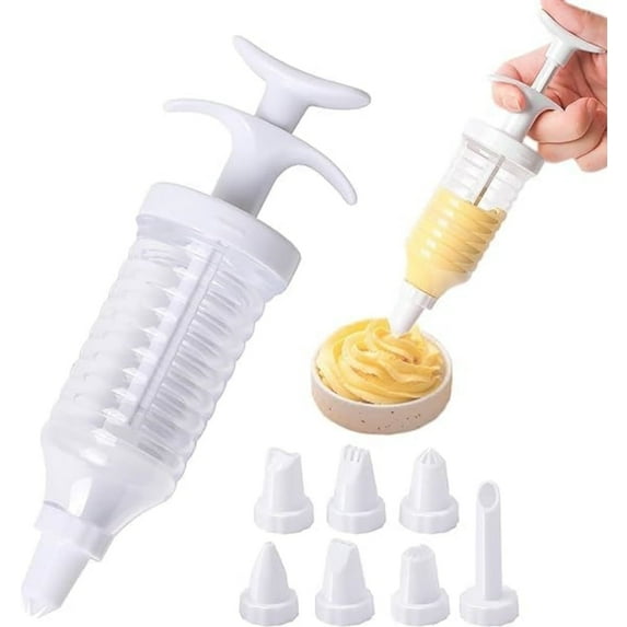 Cake Decorating Gun, Cupcake Icing Piping Kit with 8 Piping Tips, Cake ...