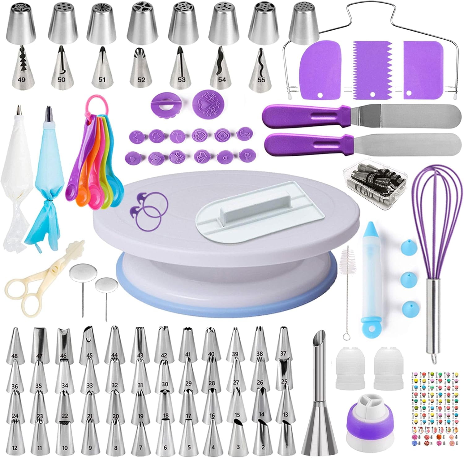 Cake Decorating Kit,137pcs Cake Decorating Supplies with Cake Turntable ...