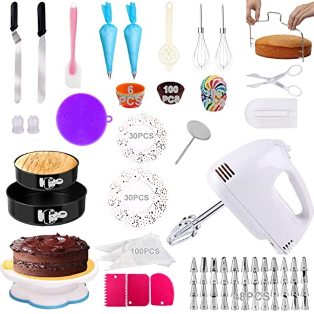 Cake Decorating Kit 436 PCS Baking Supplies Set Tools with Electric ...